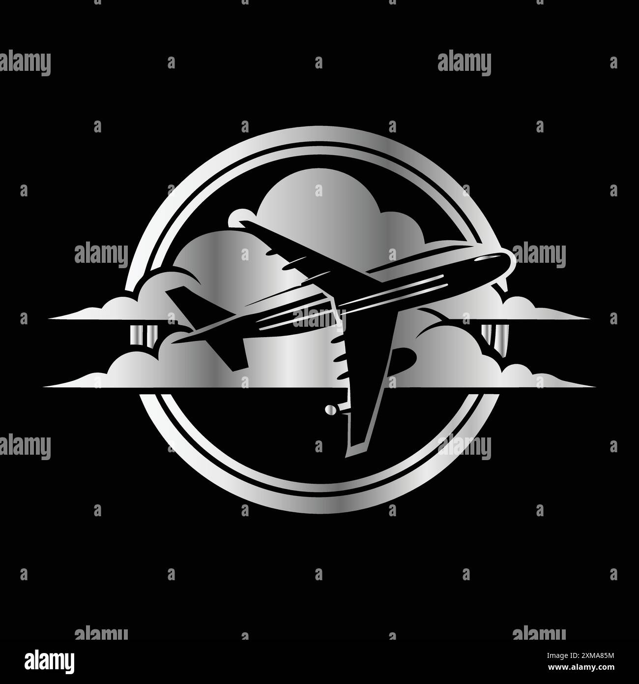 Airplane logo template Black and White Stock Photos & Images - Alamy