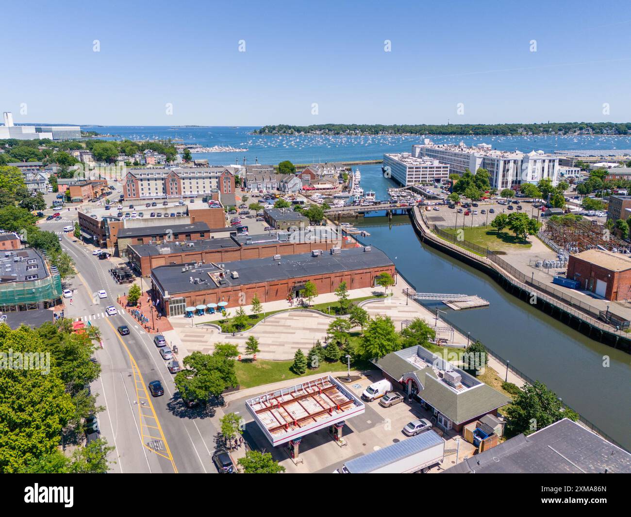 Aerial drone photo Salem Harbor, MA, USA Stock Photo - Alamy