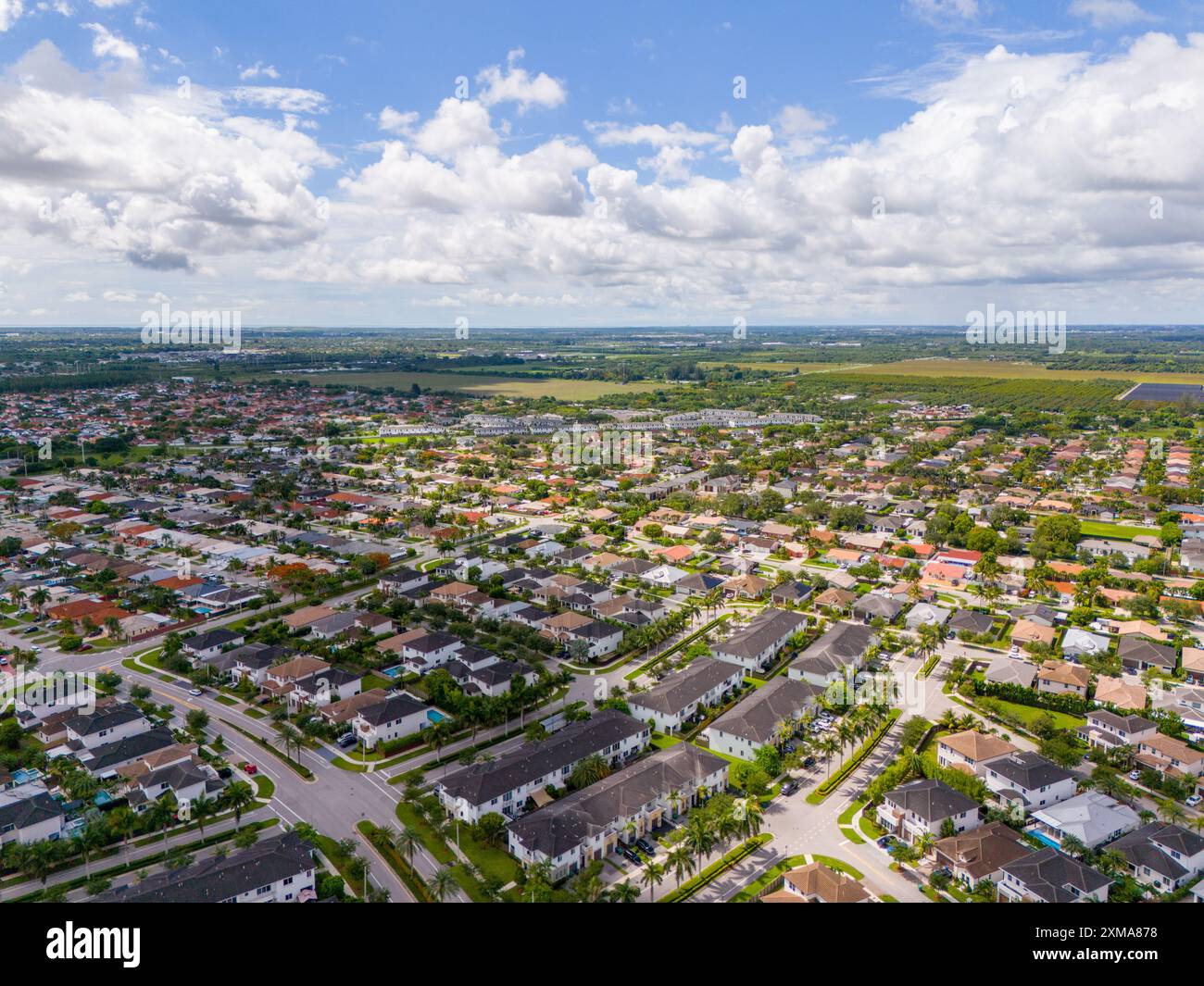Kendall, Miami, Florida, USA. Aerial photo of residential neighborhoods in Kendall Florida which ...