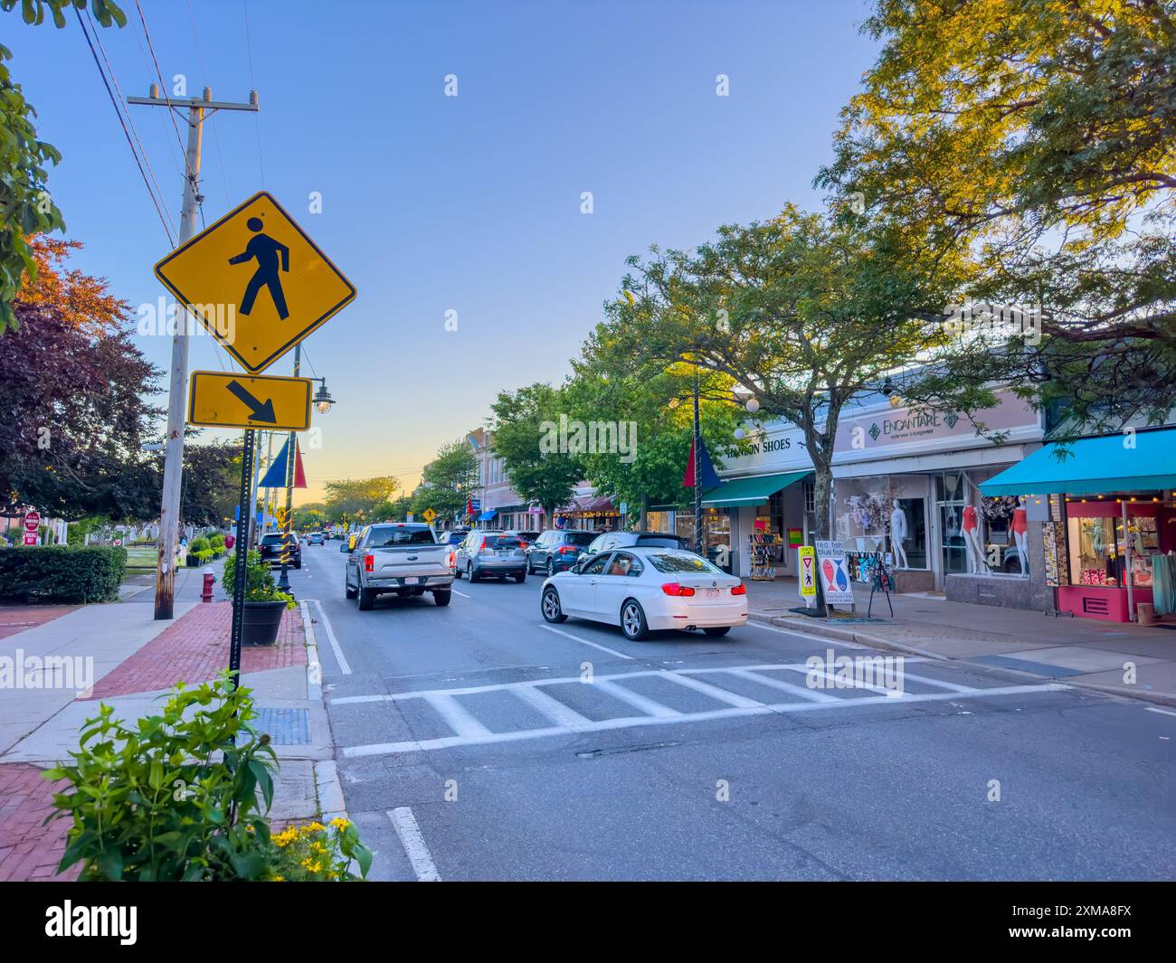 Cape Cod, Massachusetts, USA - July 1, 2024: Shops on Main Street Cape ...