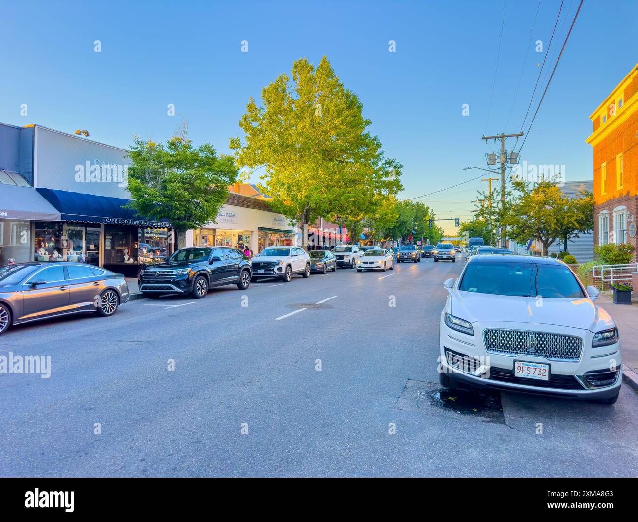 Cape Cod, Massachusetts, USA - July 1, 2024: Shops on Main Street Cape ...
