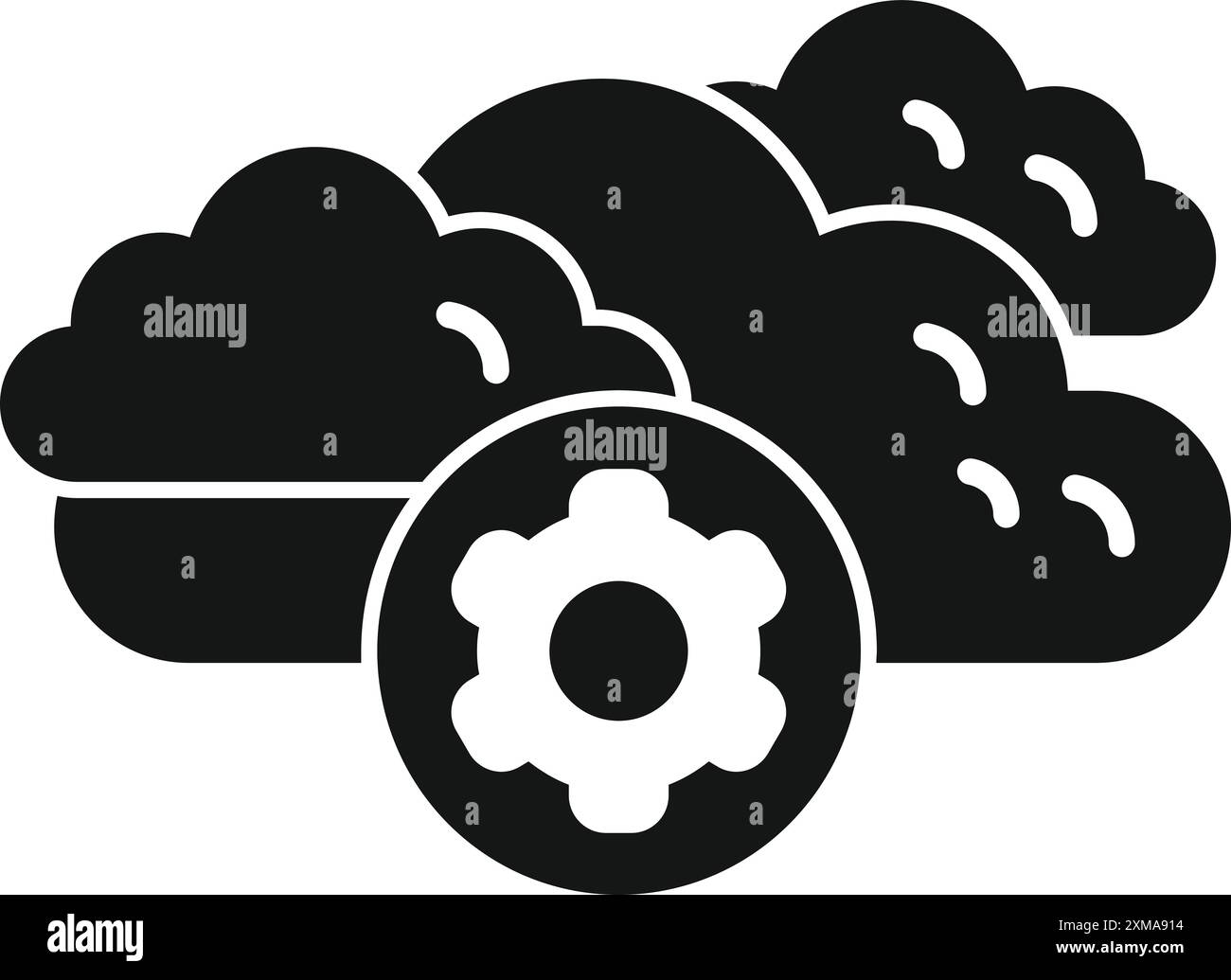 This Black And White Icon Depicts A Cloud Computing Server Configuration Stock Vector Image