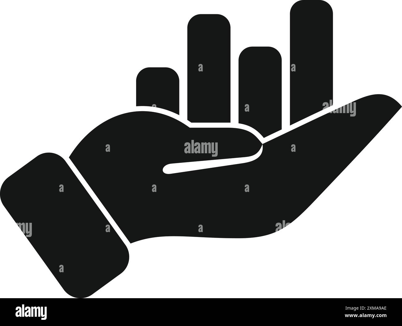 Hand holding a steadily rising bar graph representing business growth ...