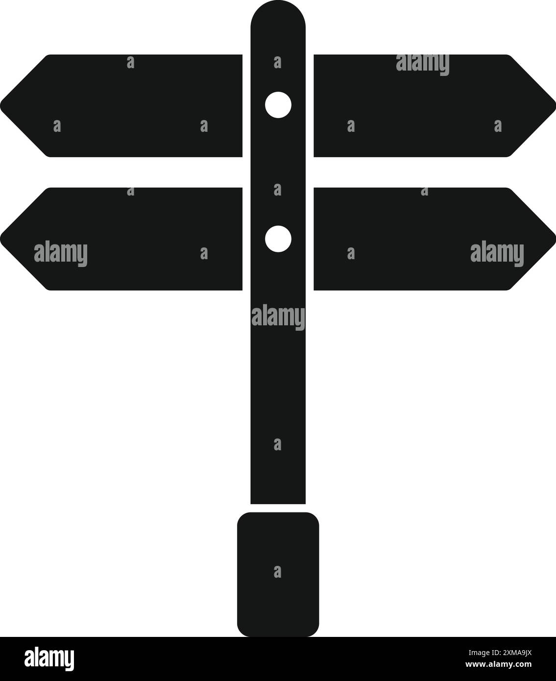 Simple black and white wooden direction signpost pointing in different ...