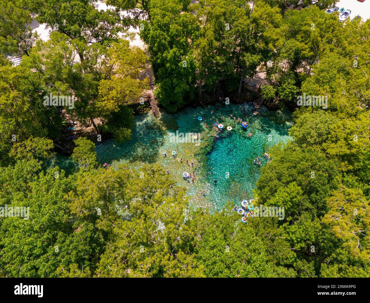 High Springs, FL, USA - July 12, 2024: Aerial photo of Ginnie Springs ...