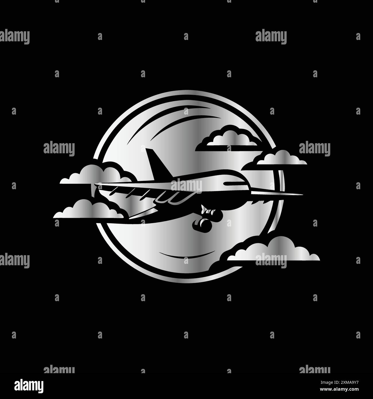 Airplane logo template Black and White Stock Photos & Images - Alamy