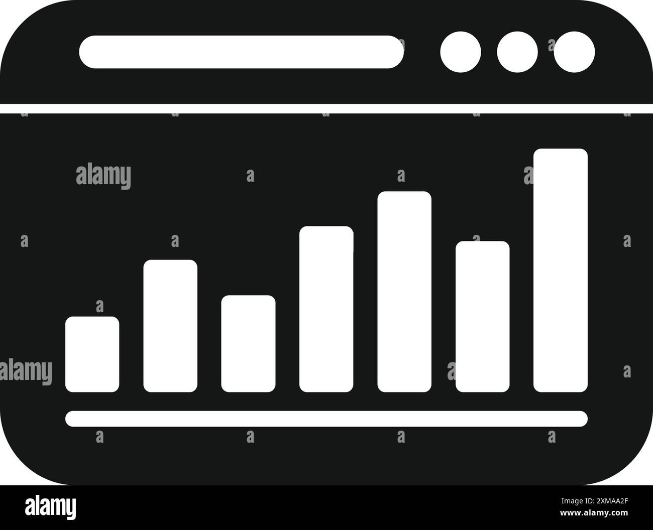 Black and white icon of a website showing a growing bar chart Stock Vector Image & Art - Alamy