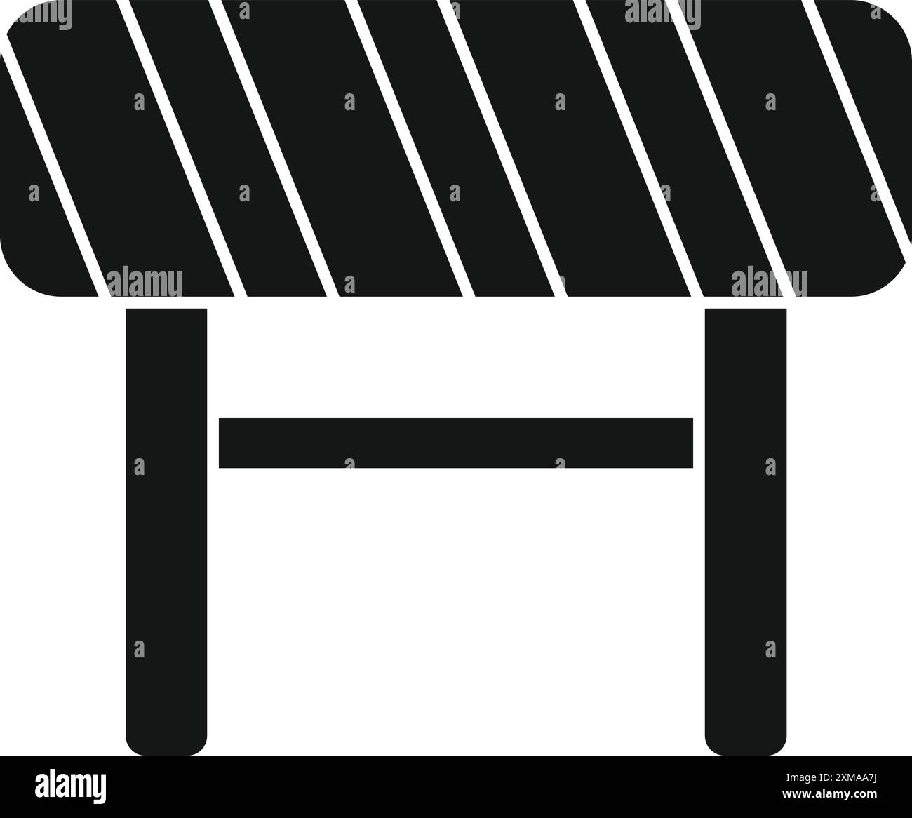 Black and white icon of a striped barrier blocking access Stock Vector ...