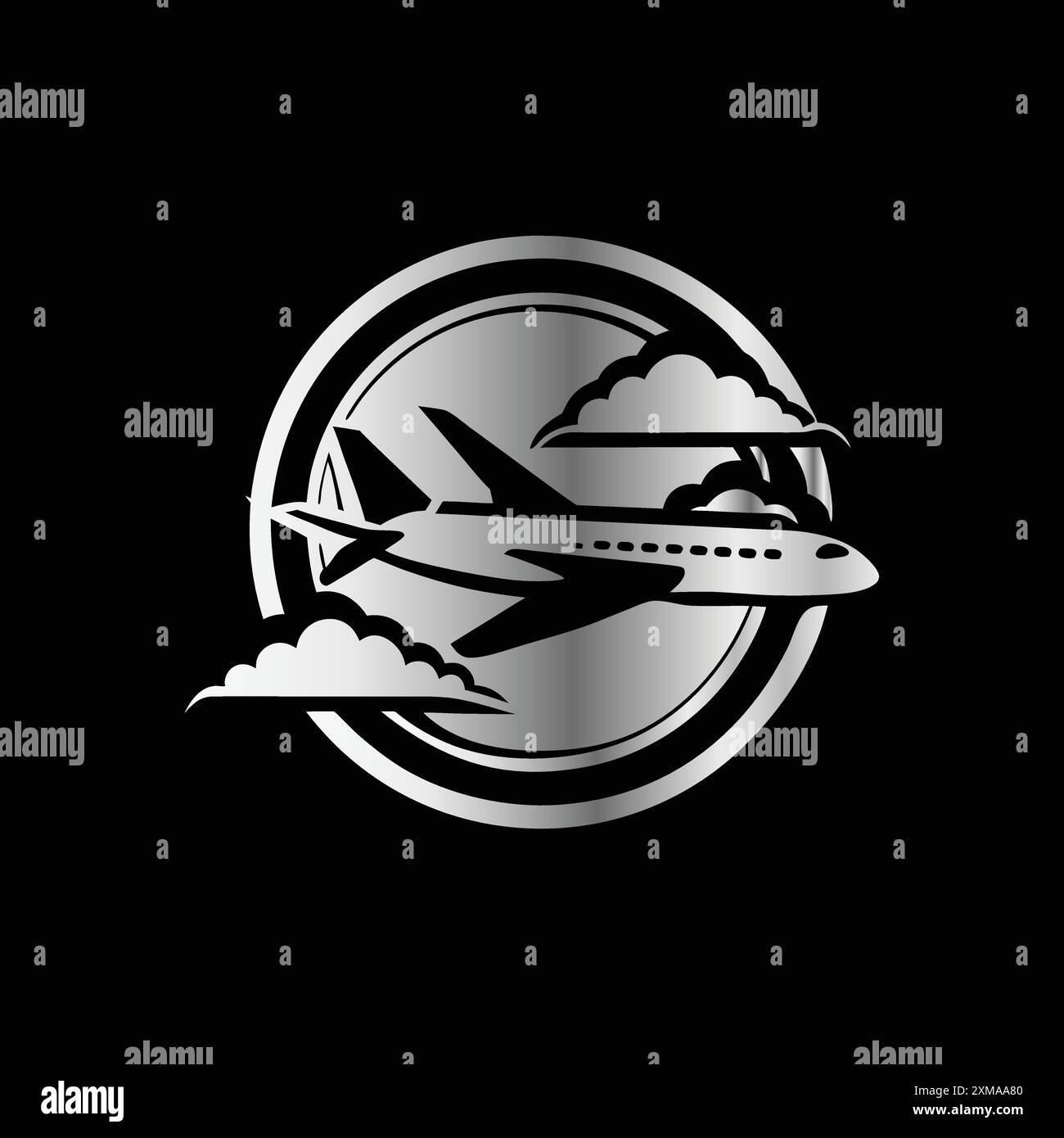 Airplane logo template Black and White Stock Photos & Images - Alamy