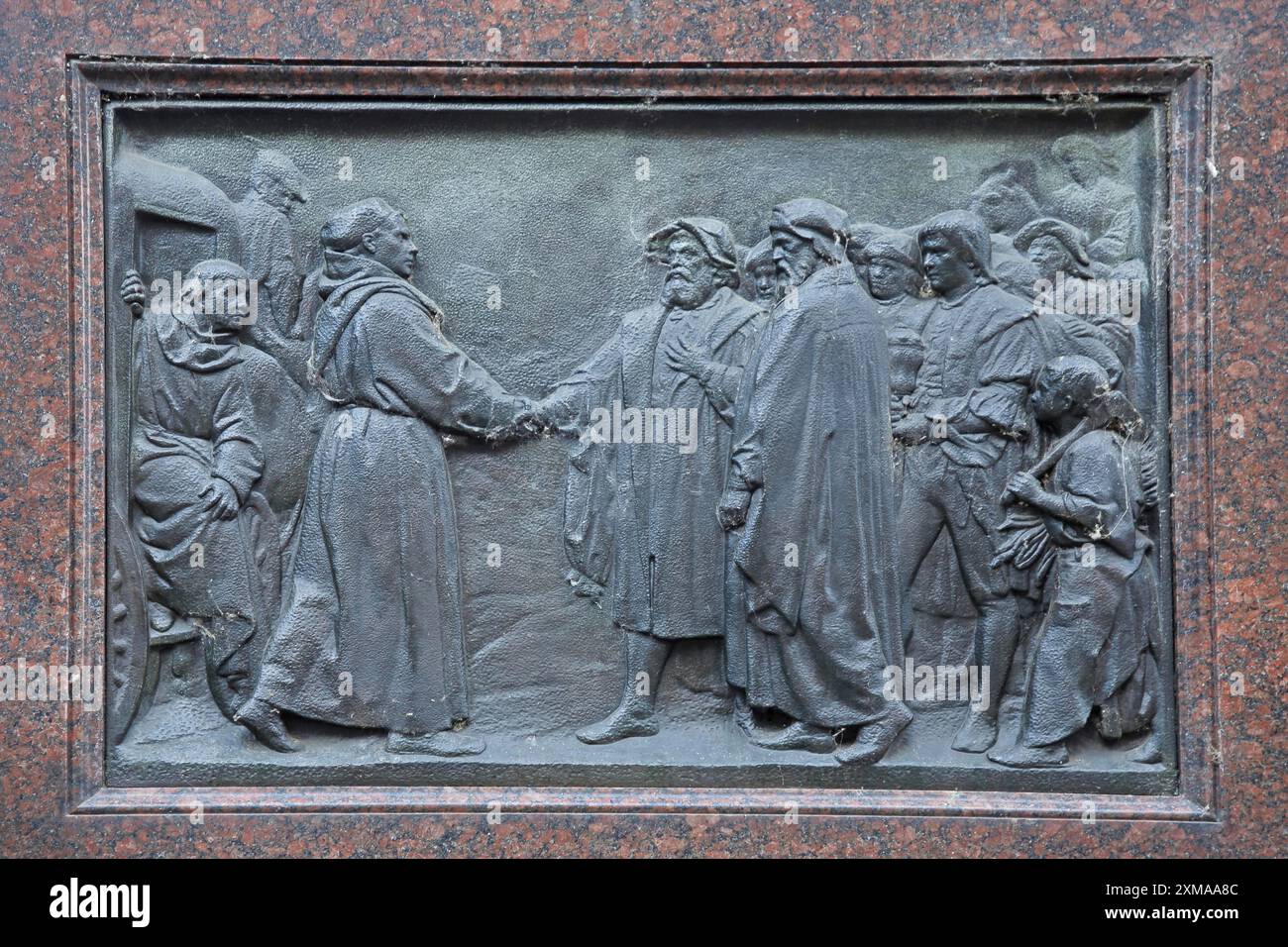 Relief with life story of Martin Luther, reception at the university in ...