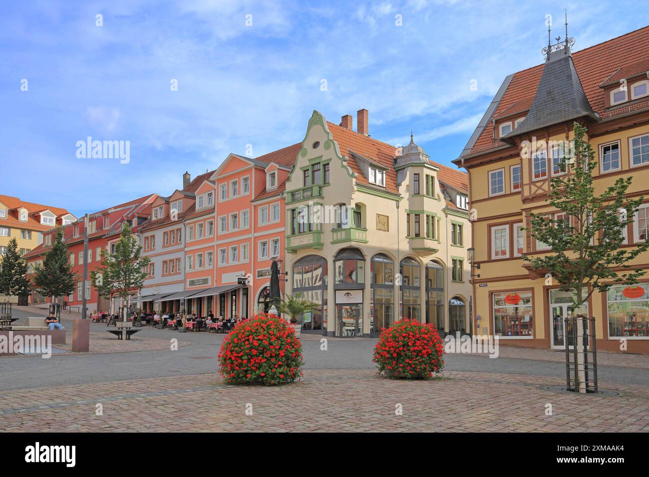 Historic houses on the main market square, Gotha, Thuringia, Germany ...