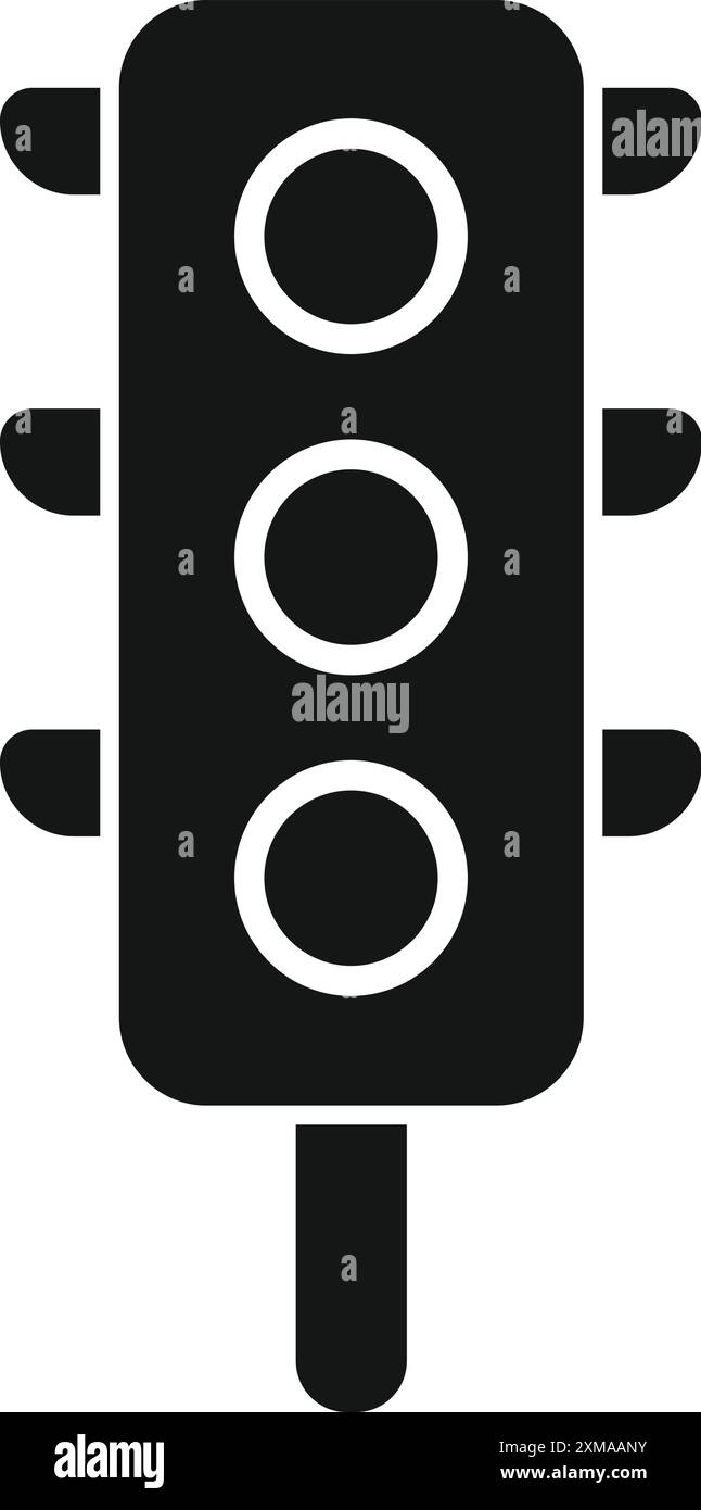 Black and white icon of a traffic light showing the red, yellow and ...