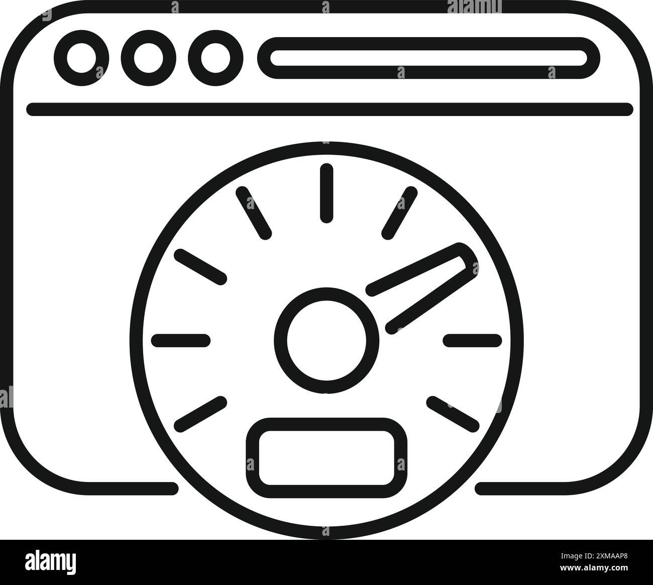 Simple linear speedometer is measuring the speed of a website in a ...
