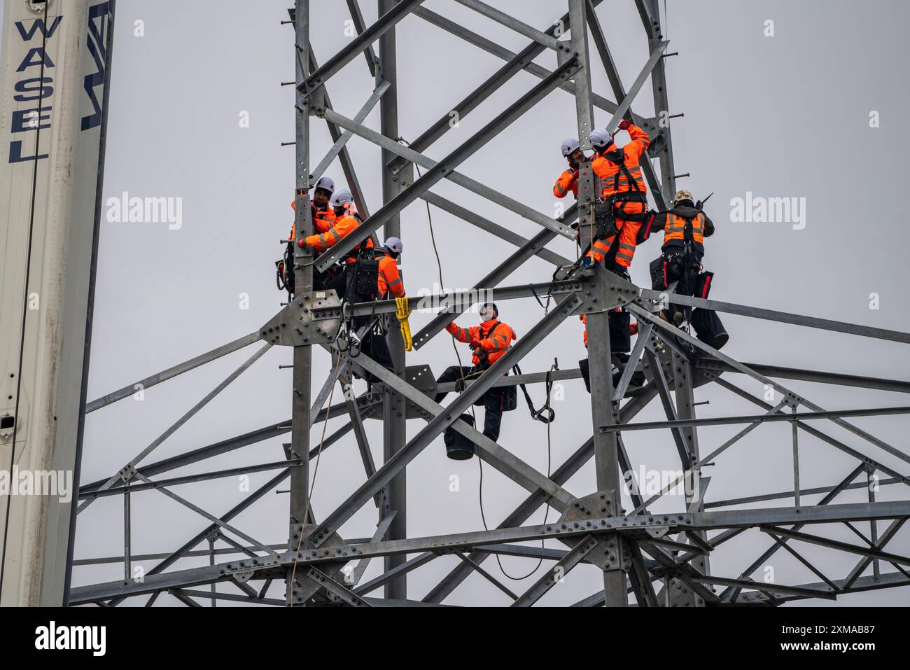 Installation of a high-voltage pylon, construction of a new line route ...
