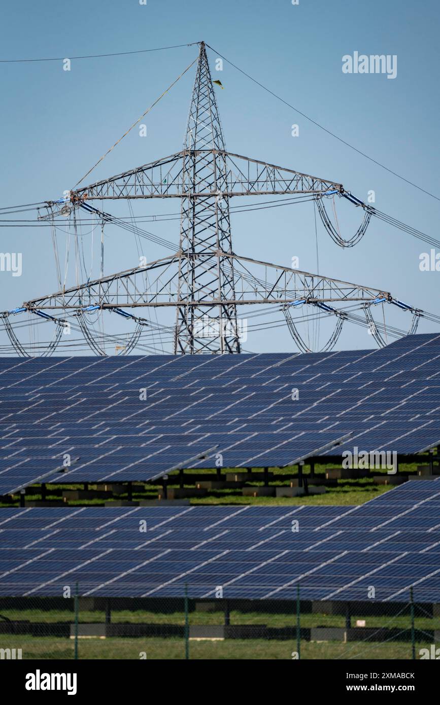 Part of a new line route, 380 KV extra-high-voltage line between ...