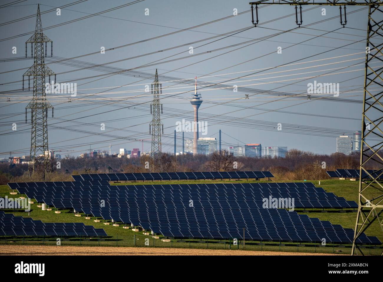 Part of a new line route, 380 KV extra-high-voltage line between ...