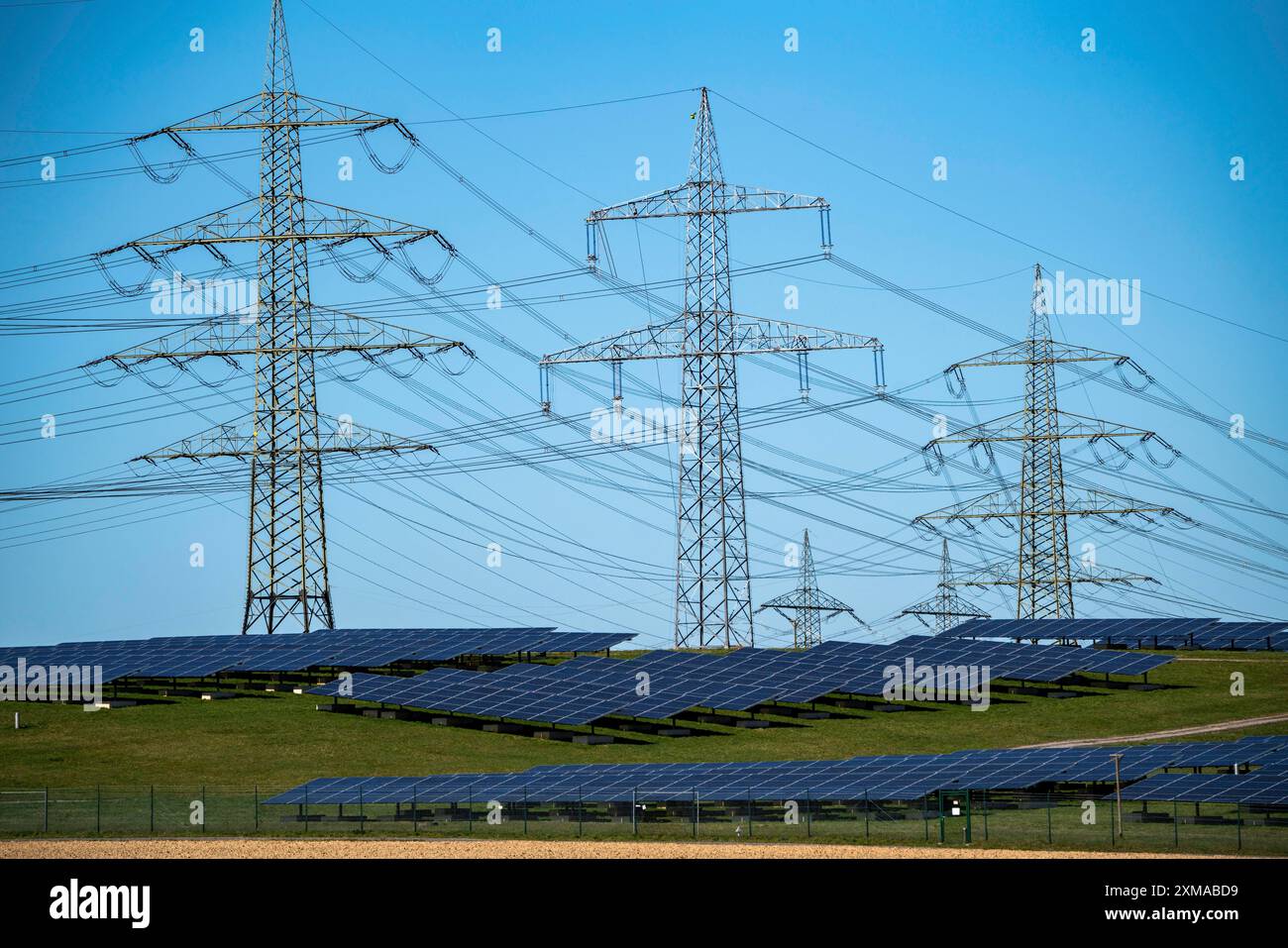 Part of a new line route, 380 KV extra-high-voltage line between ...