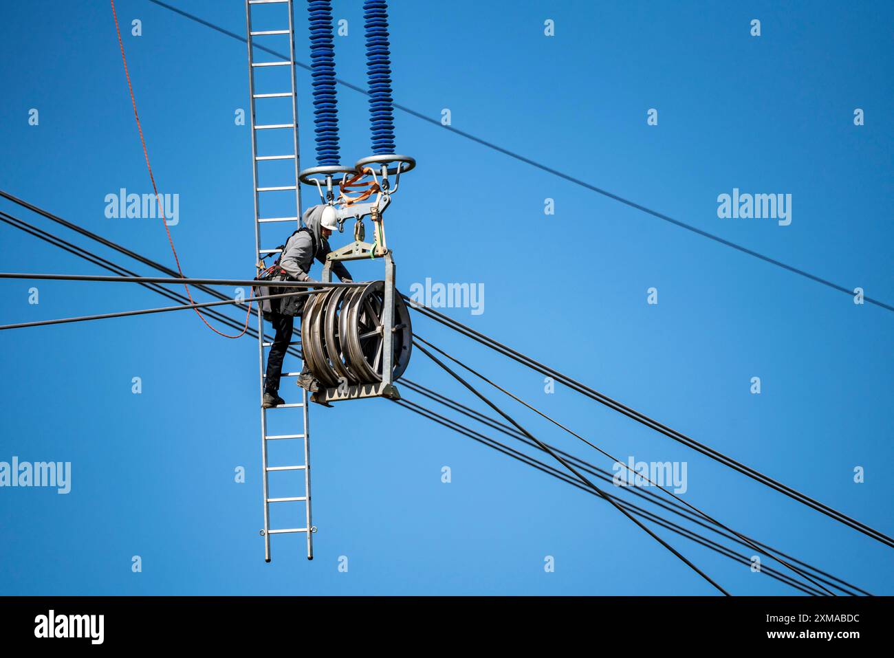 Construction of a new line route, 380 KV extra-high voltage line ...