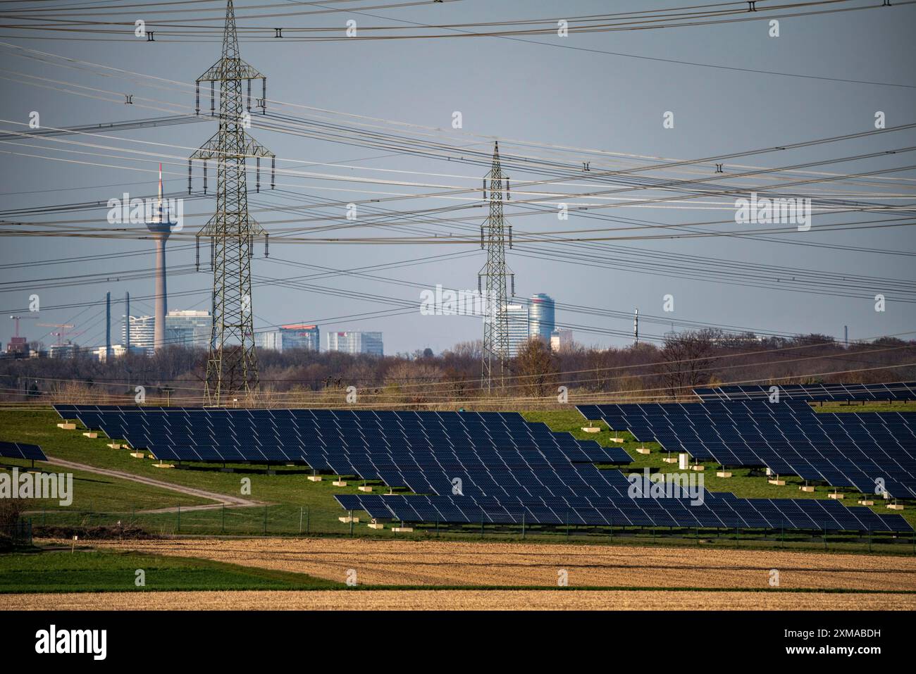 Part of a new line route, 380 KV extra-high-voltage line between ...