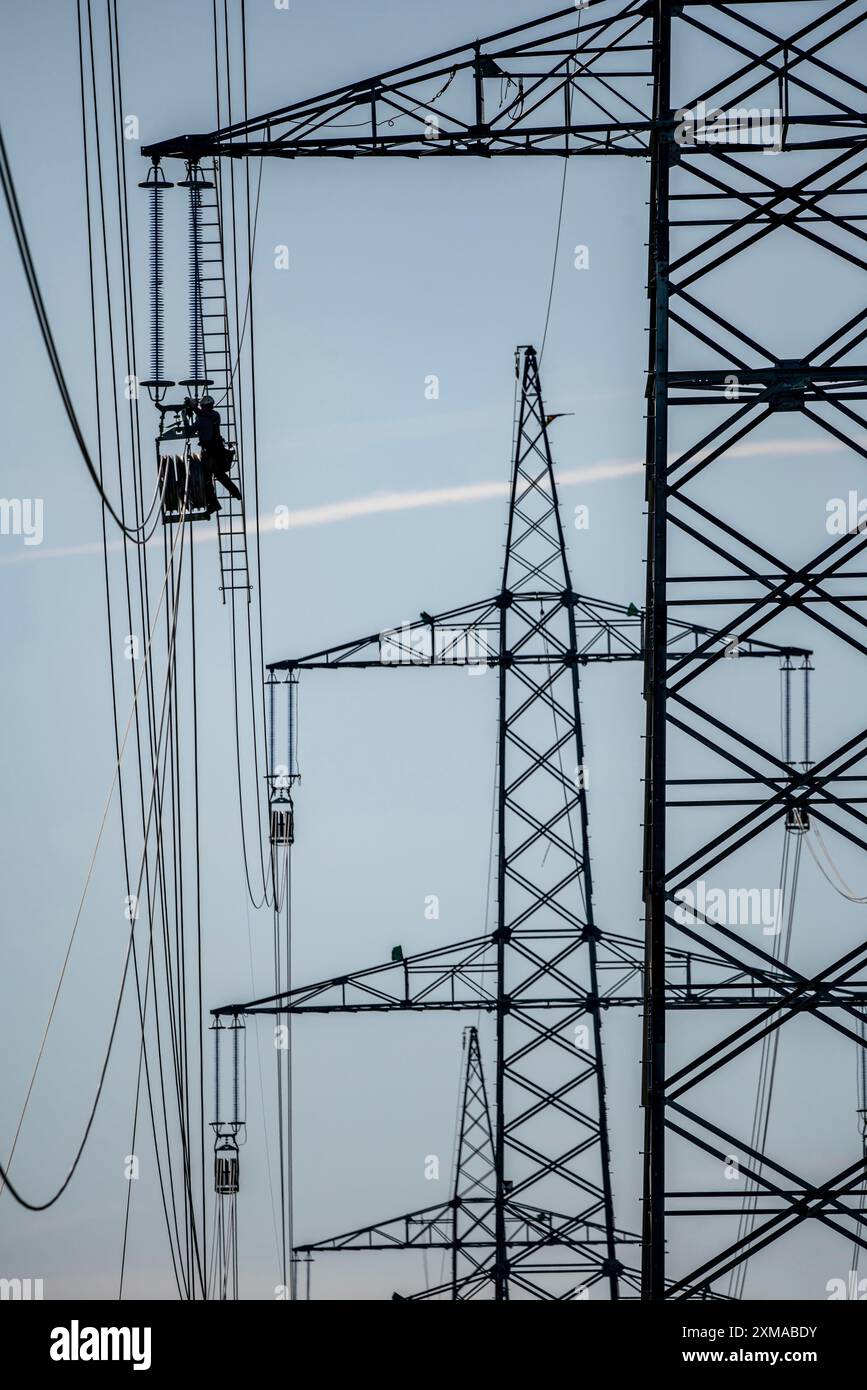 Construction of a new line route, 380 KV extra-high voltage line ...