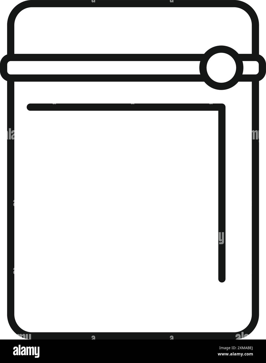 Simple line art icon of a blank food packaging bag, ideal for projects ...
