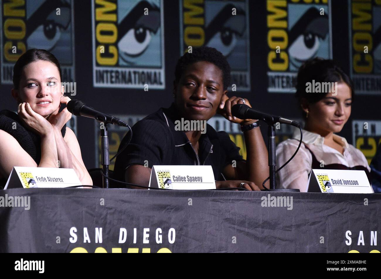 Cailee Spaeny, David Jonsson, and Isabela Merced participate in the ...
