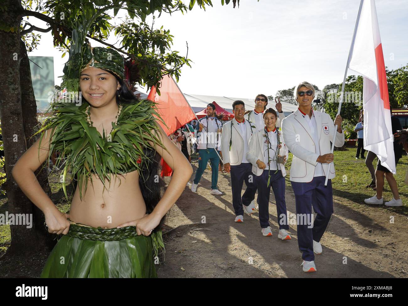 Japanese surfers (from R) Kanoa Igarashi, Shino Matsuda, Reo Inaba and ...