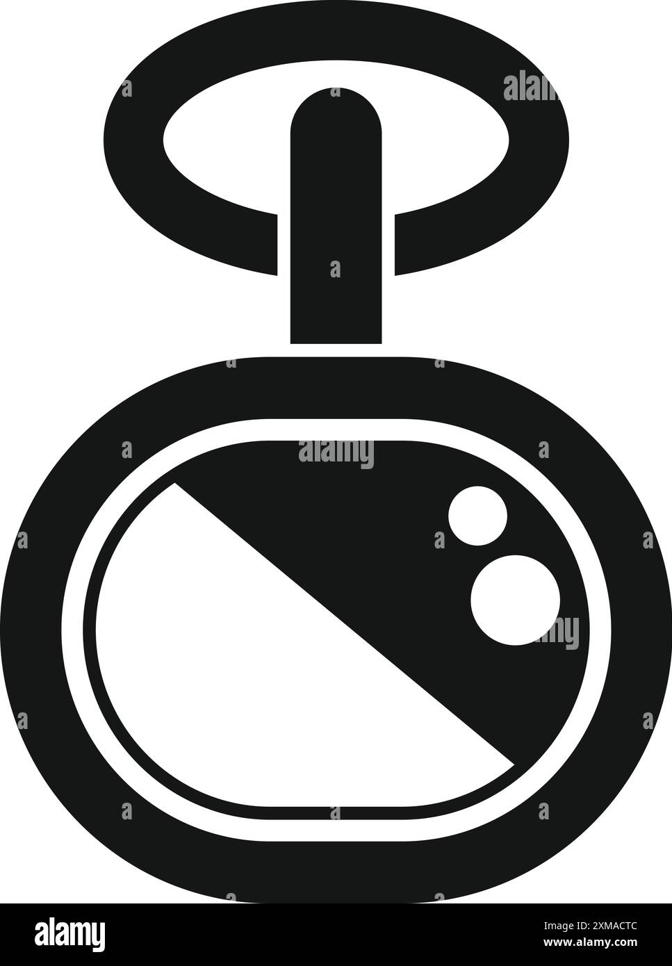 Round pocket watch showing half past time icon simple black style Stock ...