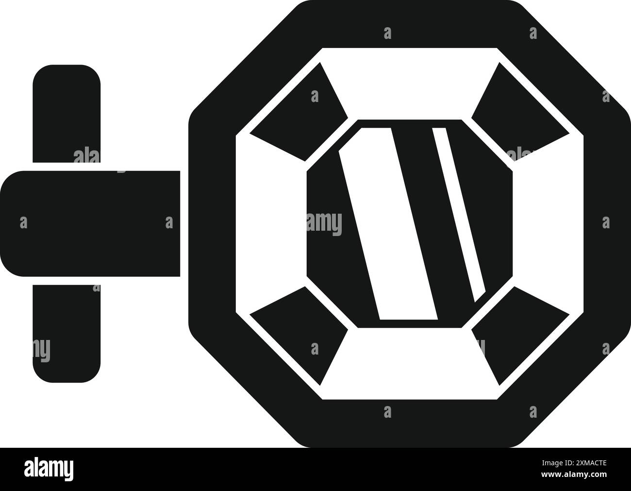 Black and white icon of a bicycle safety mirror reflecting light ...