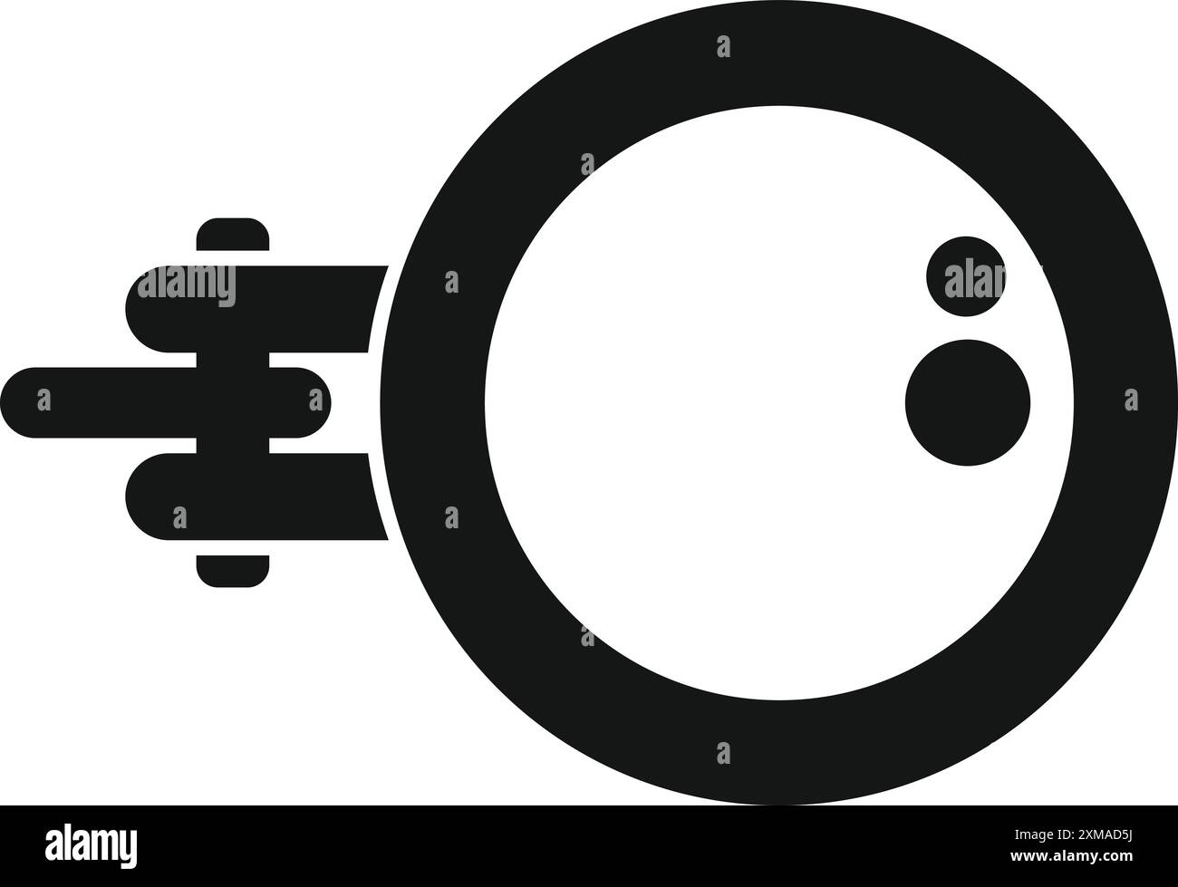 Simple icon of a spacecraft flying through space leaving a trail behind ...