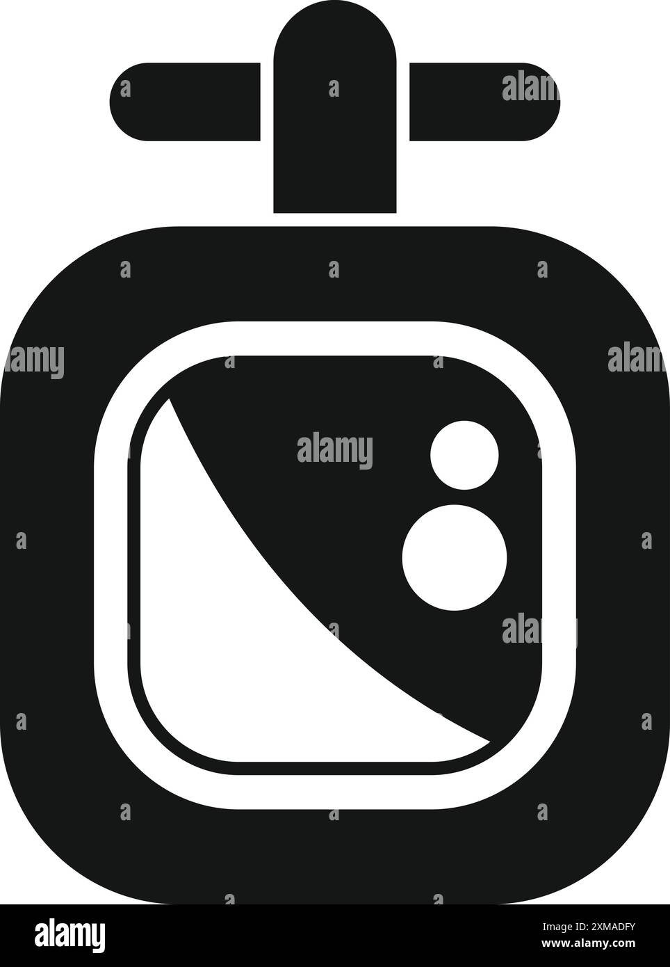 Black perfume bottle icon representing fragrance and scent, isolated on ...