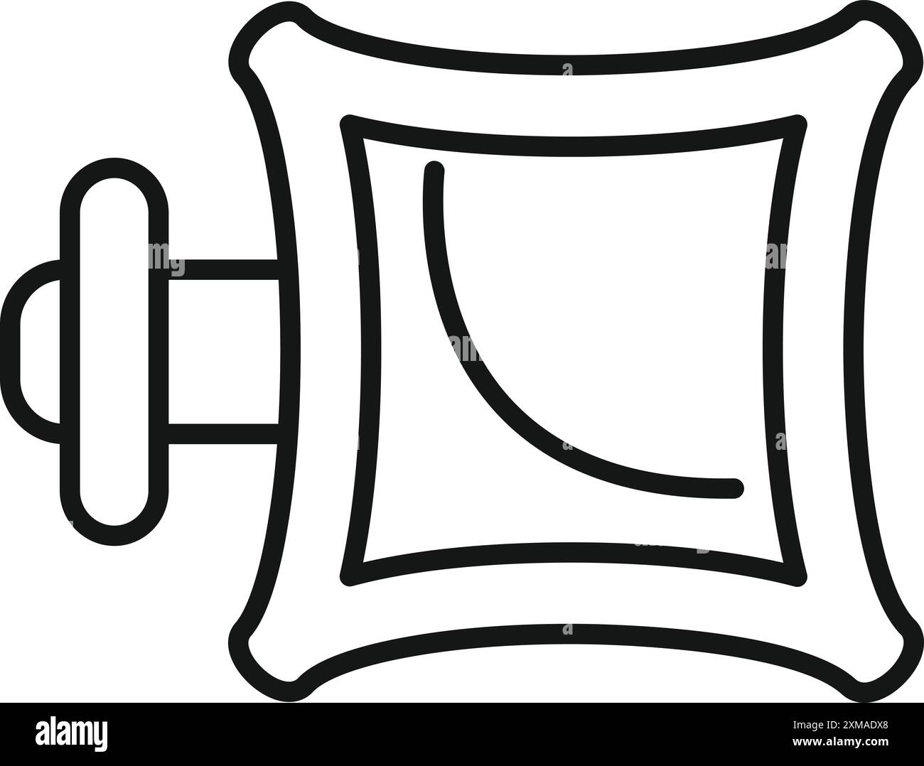 Simple line icon of a tonometer measuring intraocular pressure with a ...