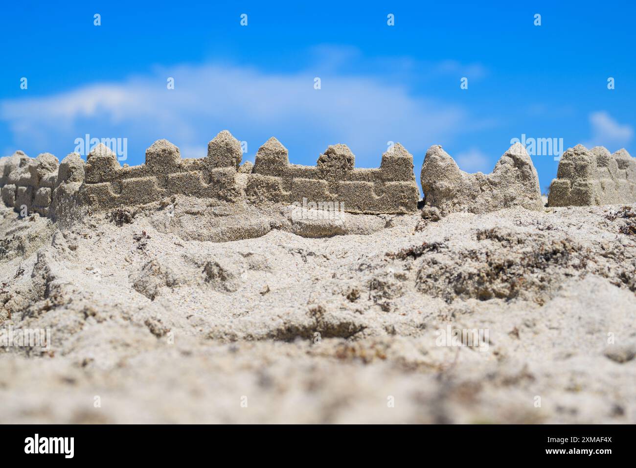 Summer background. Sand castle. Summer vacation concept. Sand castle at ...