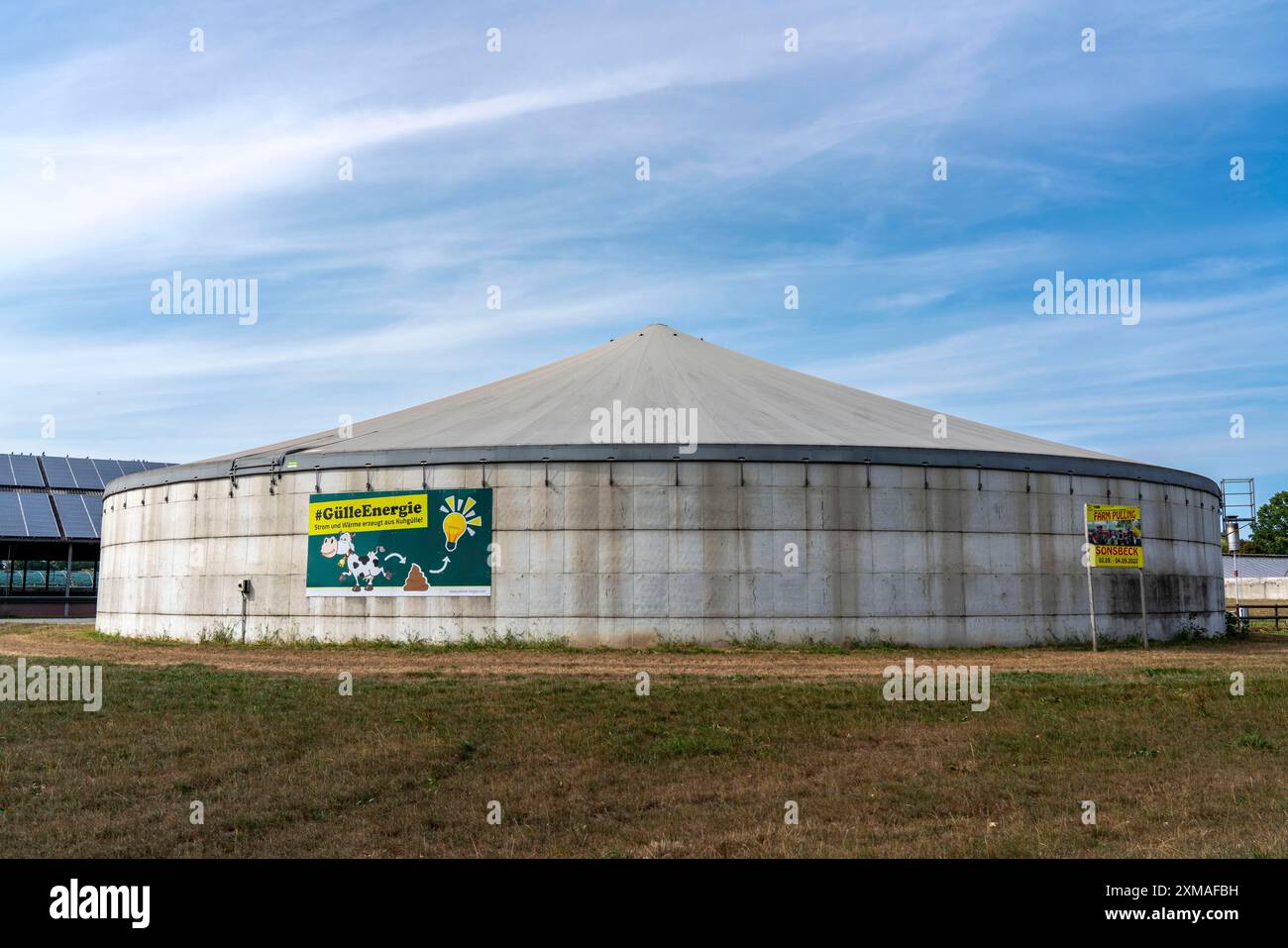 Farm with biogas plant, slurry energy, cowshed with solar roof, near ...