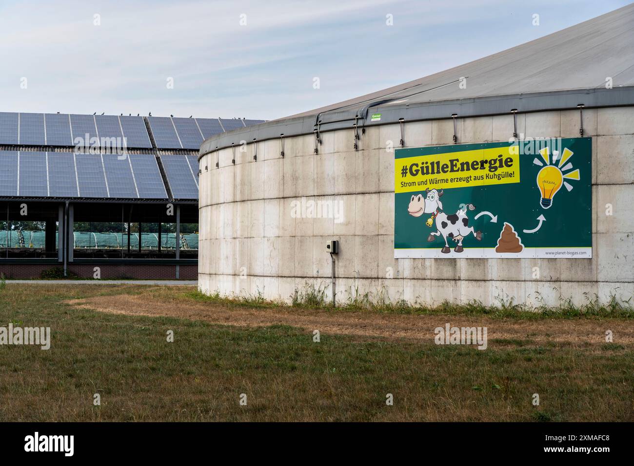 Farm with biogas plant, slurry energy, cowshed with solar roof, near ...