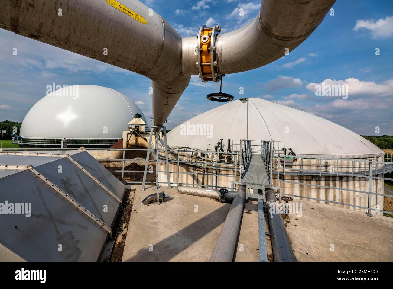 Biogas plant, gas storage, with dome, use of solid manure as energy ...