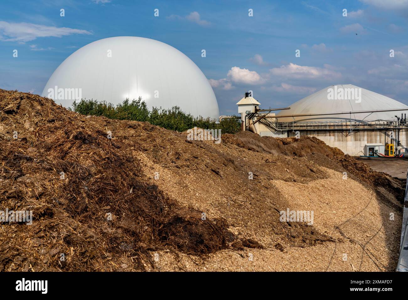 Biogas plant, gas storage, with dome, use of solid manure as energy ...