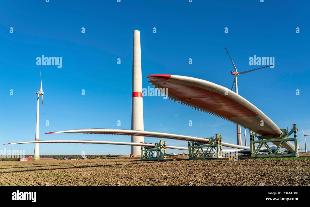 Wind farm near Bad Wuennenberg, construction site, toothing on the ...