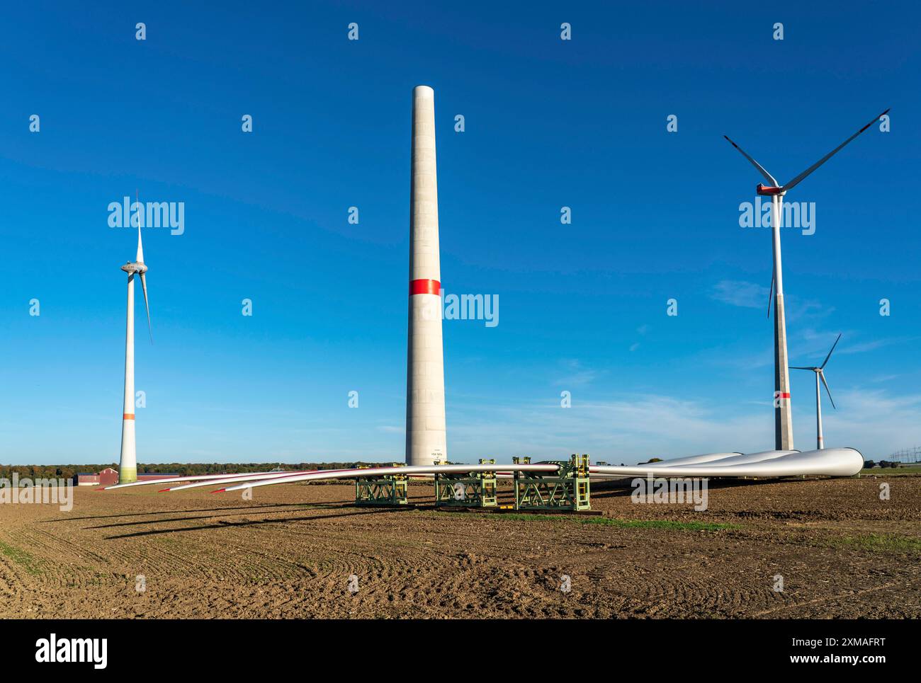 Wind farm near Bad Wuennenberg, construction site, storage area for a ...