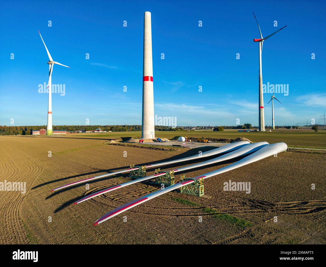 Wind farm near Bad Wuennenberg, construction site, storage area for a ...