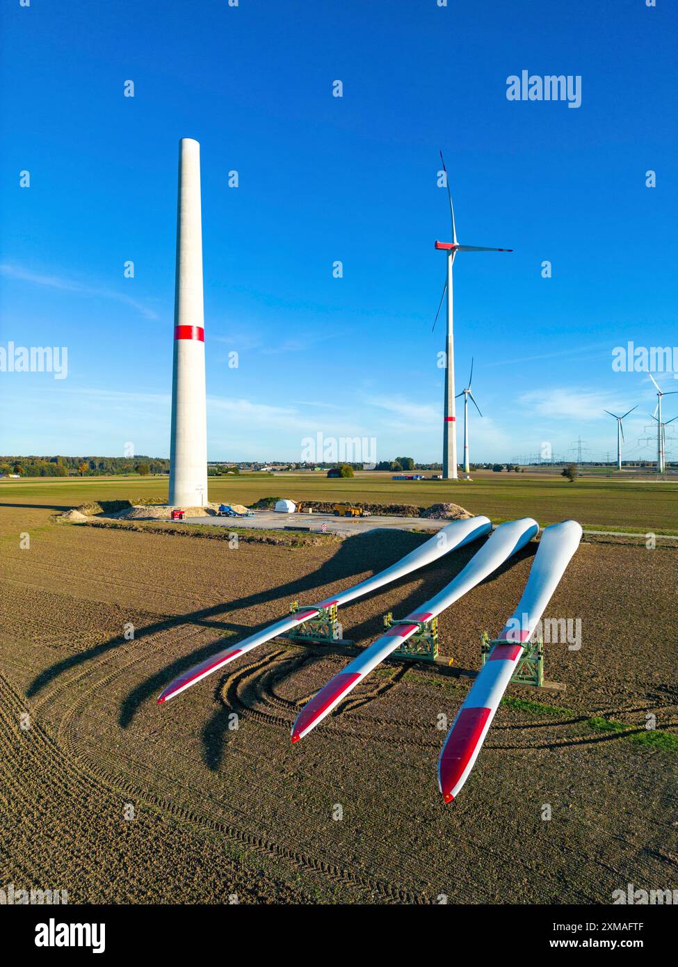 Wind farm near Bad Wuennenberg, construction site, storage area for a ...