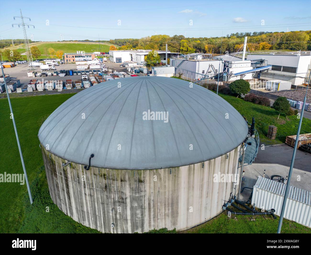 Biogas storage, pipelines of the Reterra biogas plant, biogas is ...