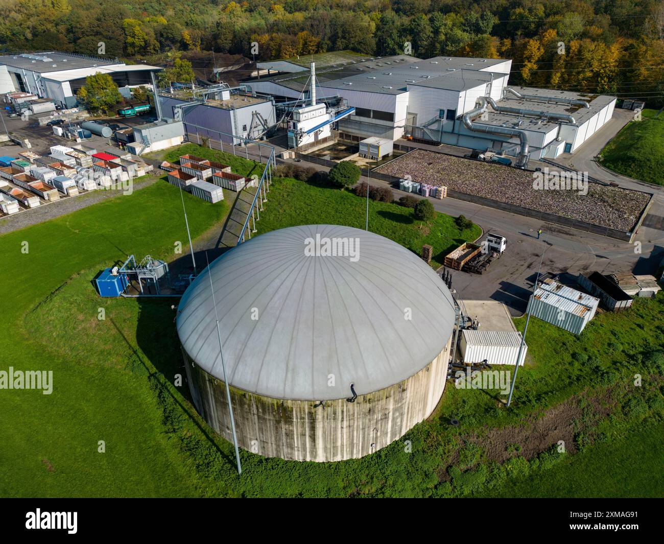 Biogas storage, pipelines of the Reterra biogas plant, biogas is ...