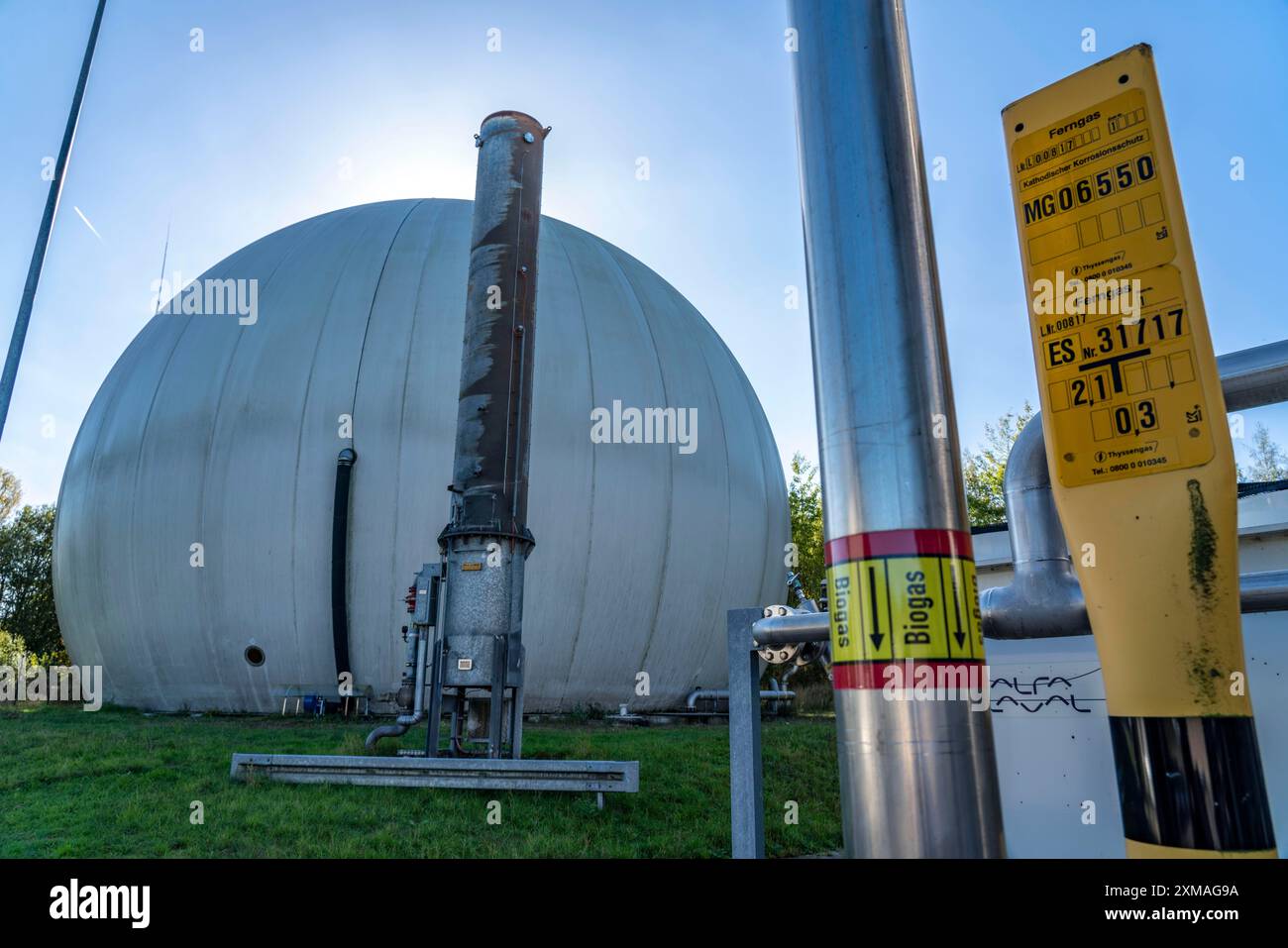 Biogas storage, biogas treatment plant, purification of biogas from ...