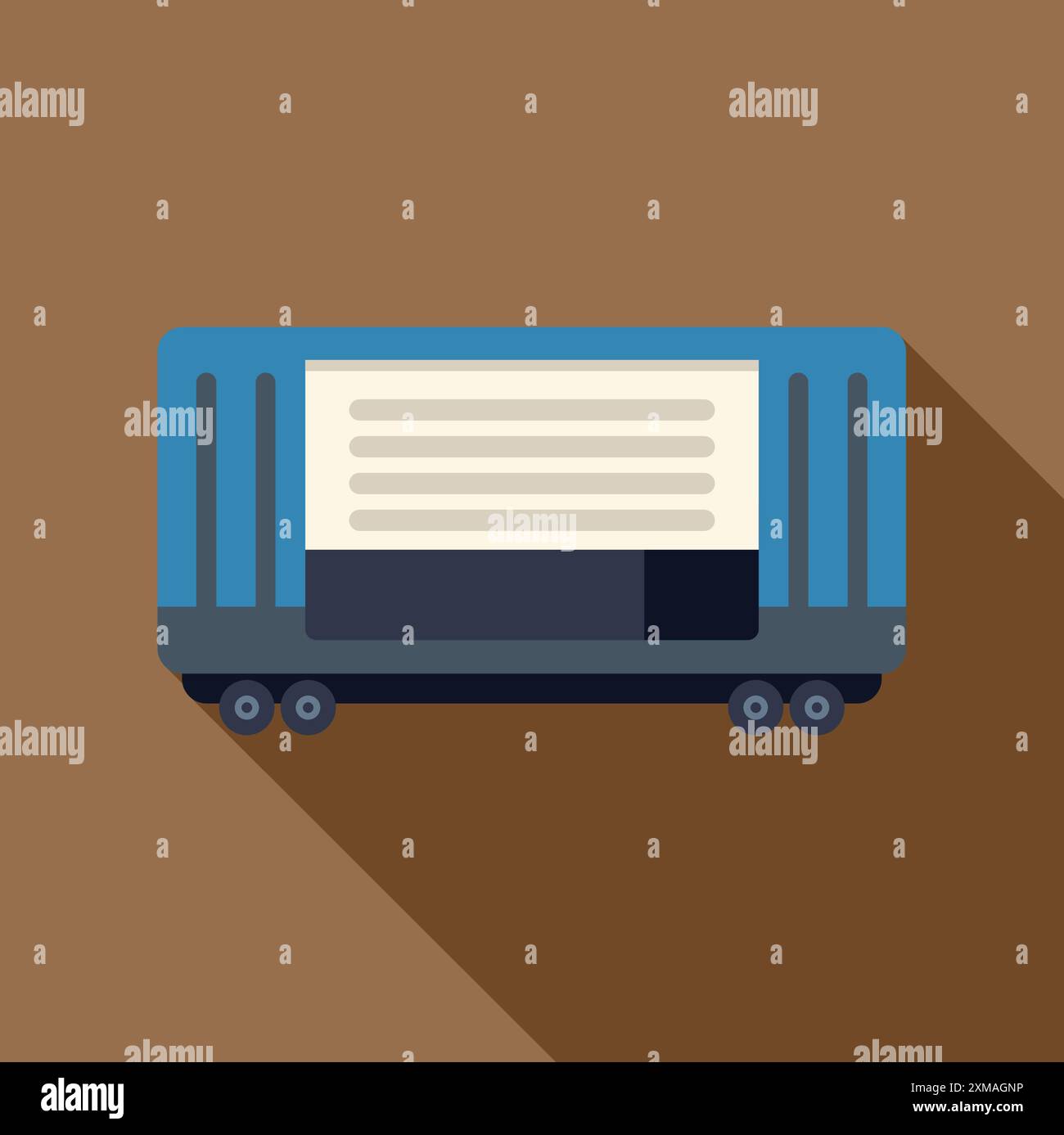 Blue cargo container train waggon delivering goods, logistics and ...