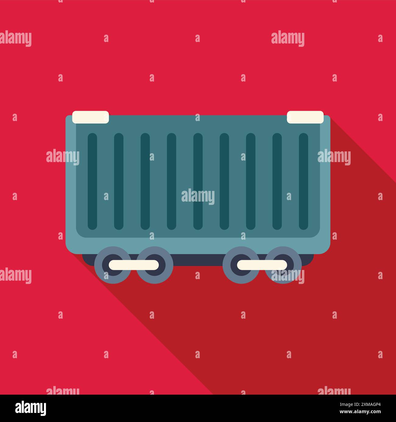 Freight train wagon delivering goods by rail transport network, global ...