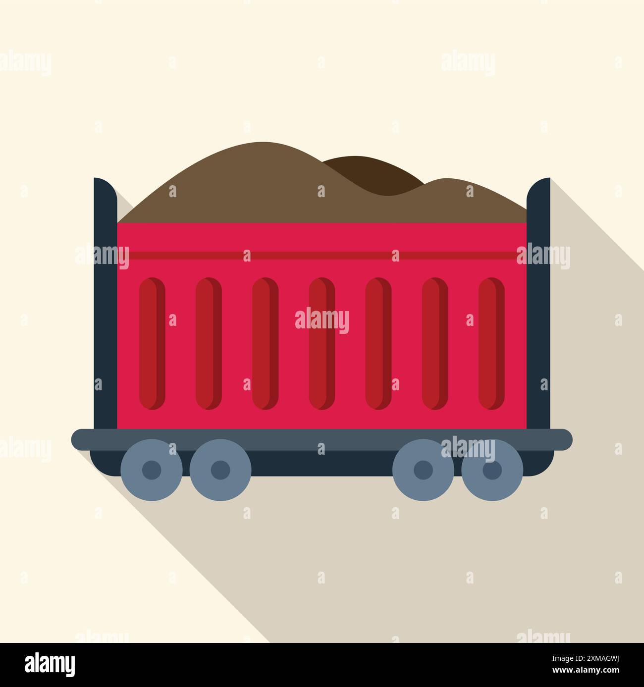 Red mining cart carrying extracted brown coal Stock Vector Image & Art ...