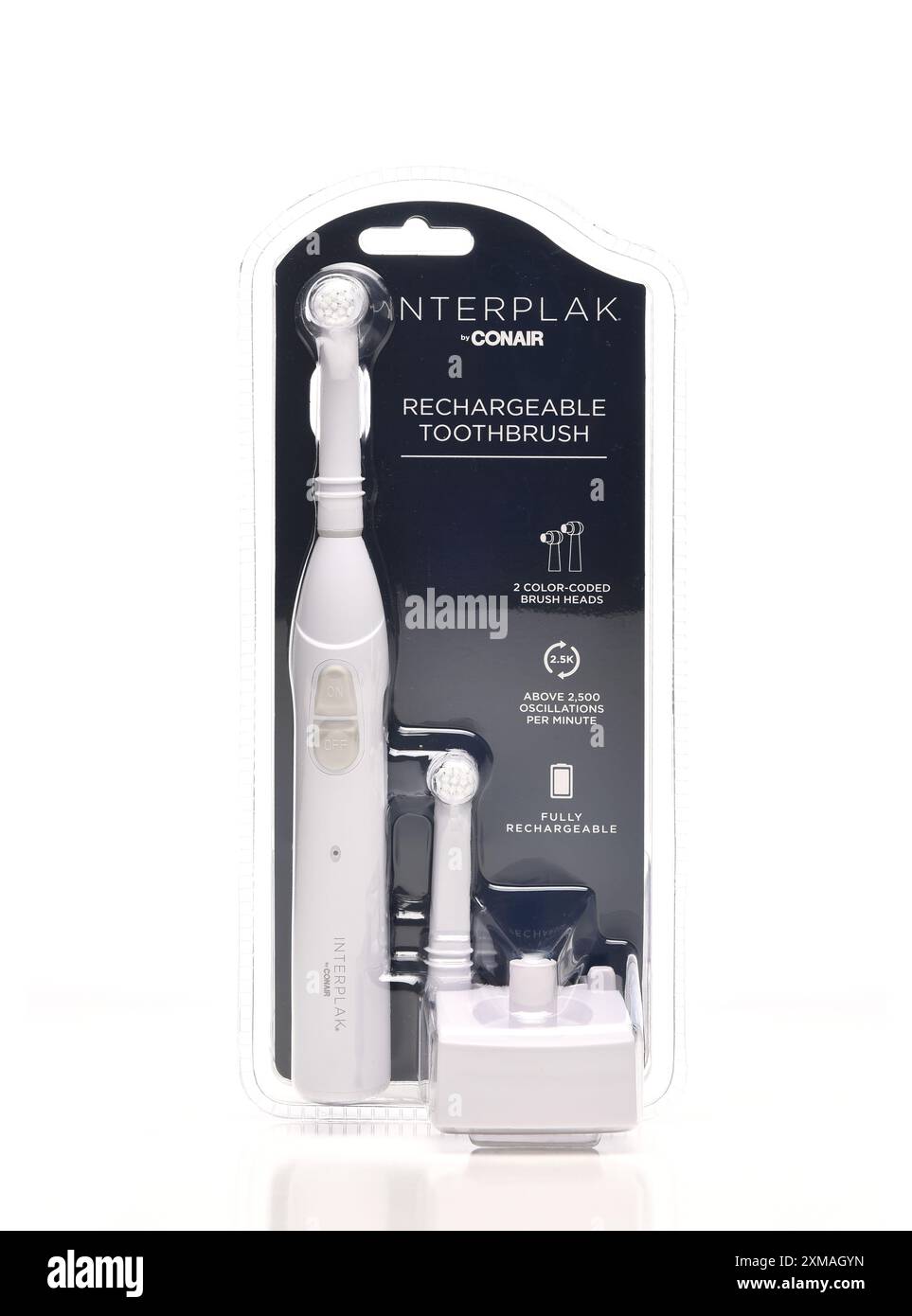 IRVINE, CALIFORNIA - 6 JULY 2024: An Interplak Rechargeable Toothbrush ...
