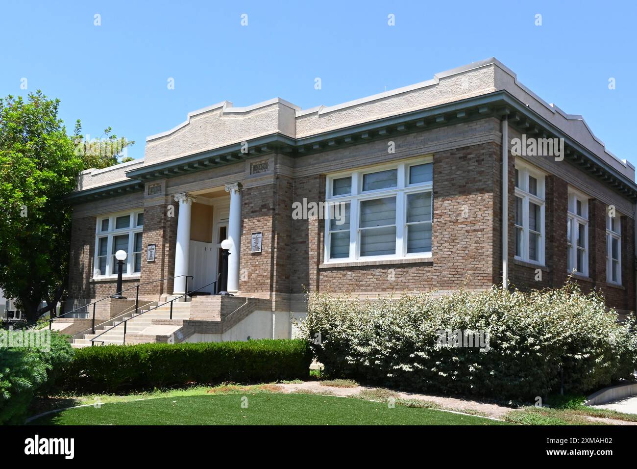UPLAND, CALIFORNIA - 14 JULY 2024: The Carnegie Library, historically ...