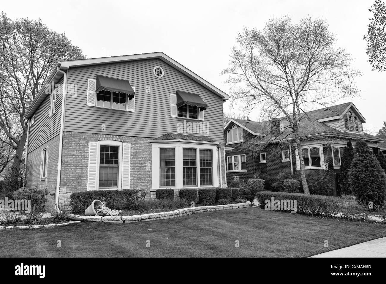 residential house in america neighborhood. Architecture of suburban ...